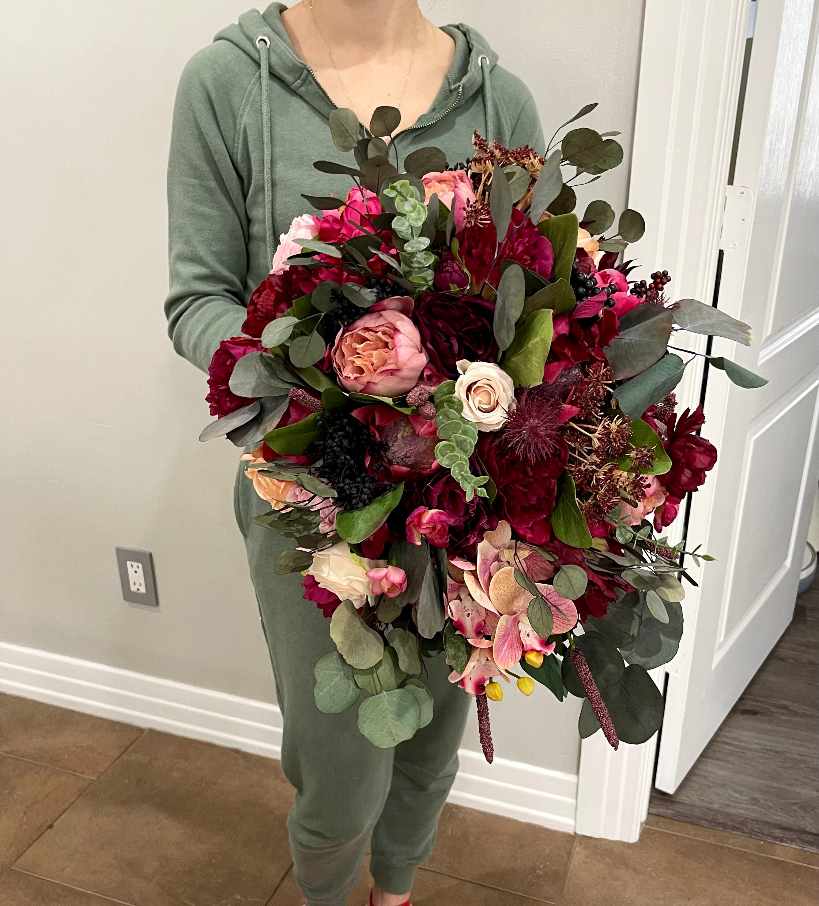 Viva Magenta Fuchsia Bridal Bouquet Bouquets Burgundy Black - Etsy