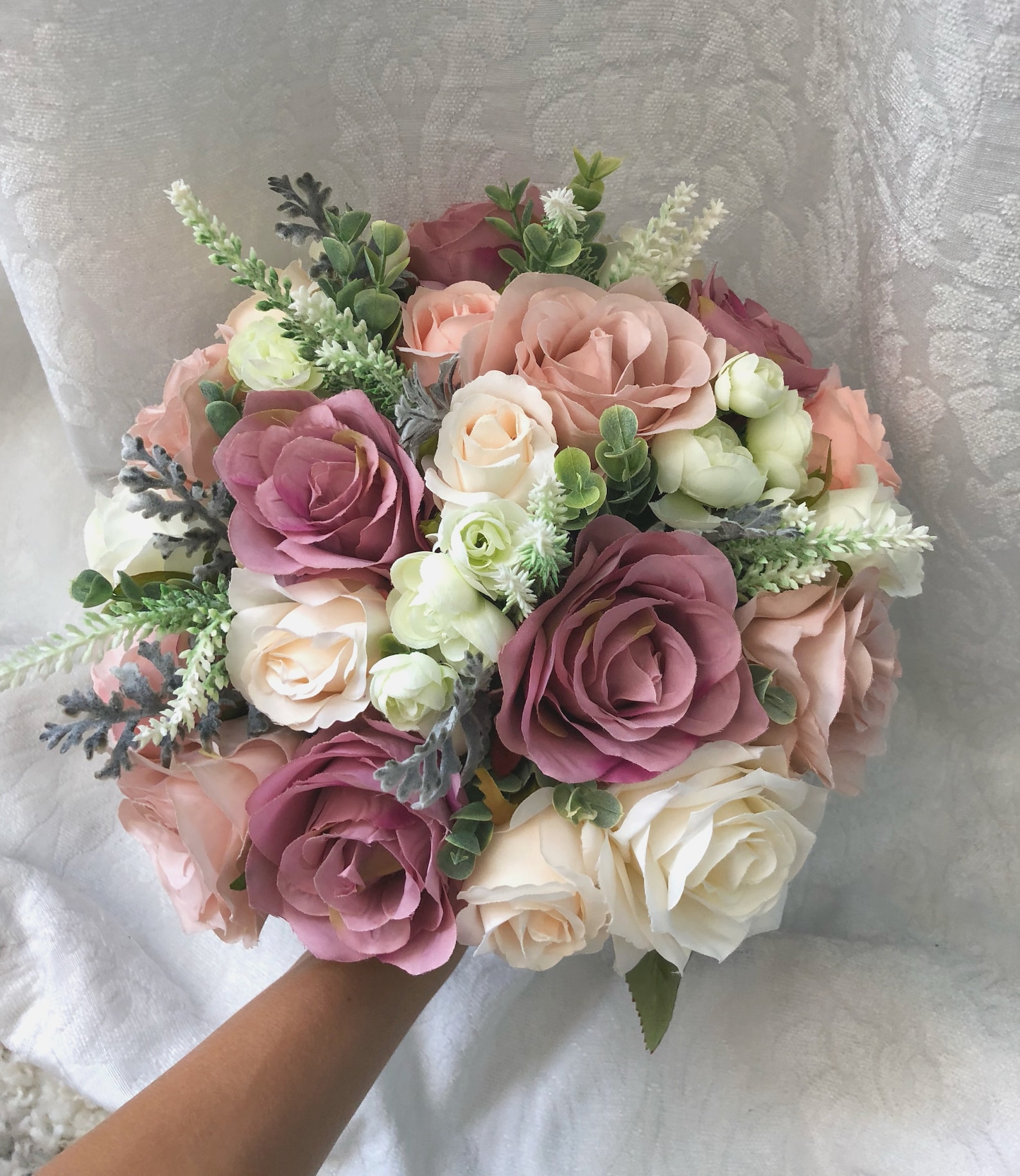 Mauve Wedding Boho Bridal Bouquet Dusty Rose Wedding Bouquet | Etsy