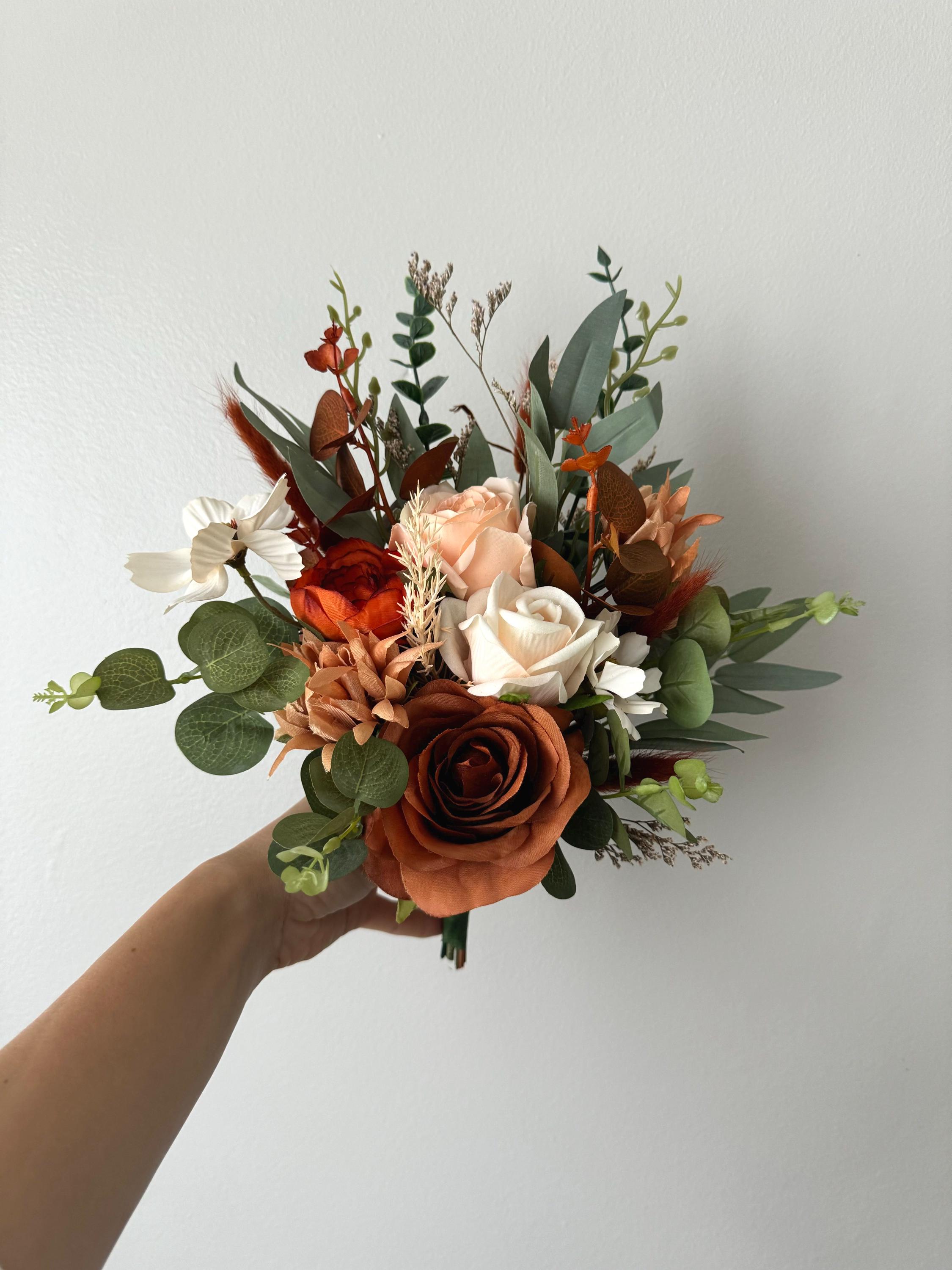 12 Centrepieces Rust Orange Terracotta Pampas Grass Wedding Centrepiece ...