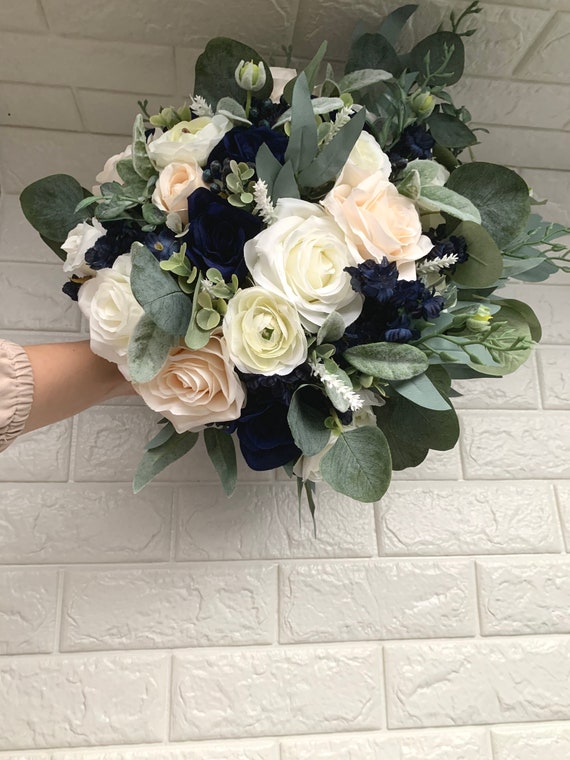 White And Blue Peony Bouquet