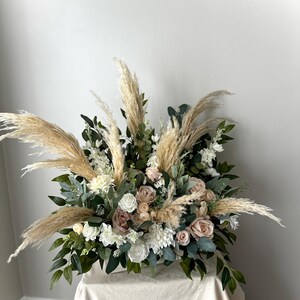 Dessert Table Floor Free Standing Arch Arrangement Aisle Flowers White ...