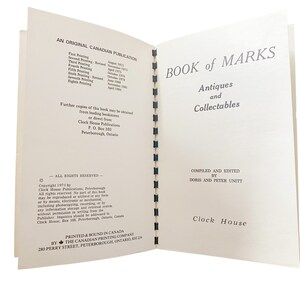 Unitt's Book of Marks: Antiques and Collectables 1973 Spiral Bound ...
