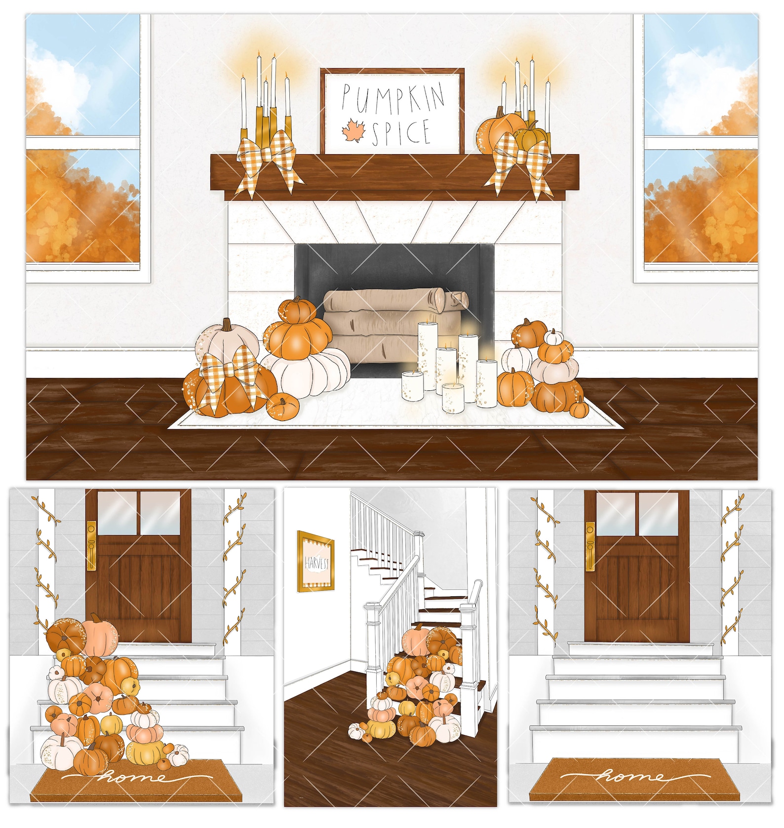 Pumpkin Spice Clip Art Set Fall Autumn Crisp Fall - Etsy
