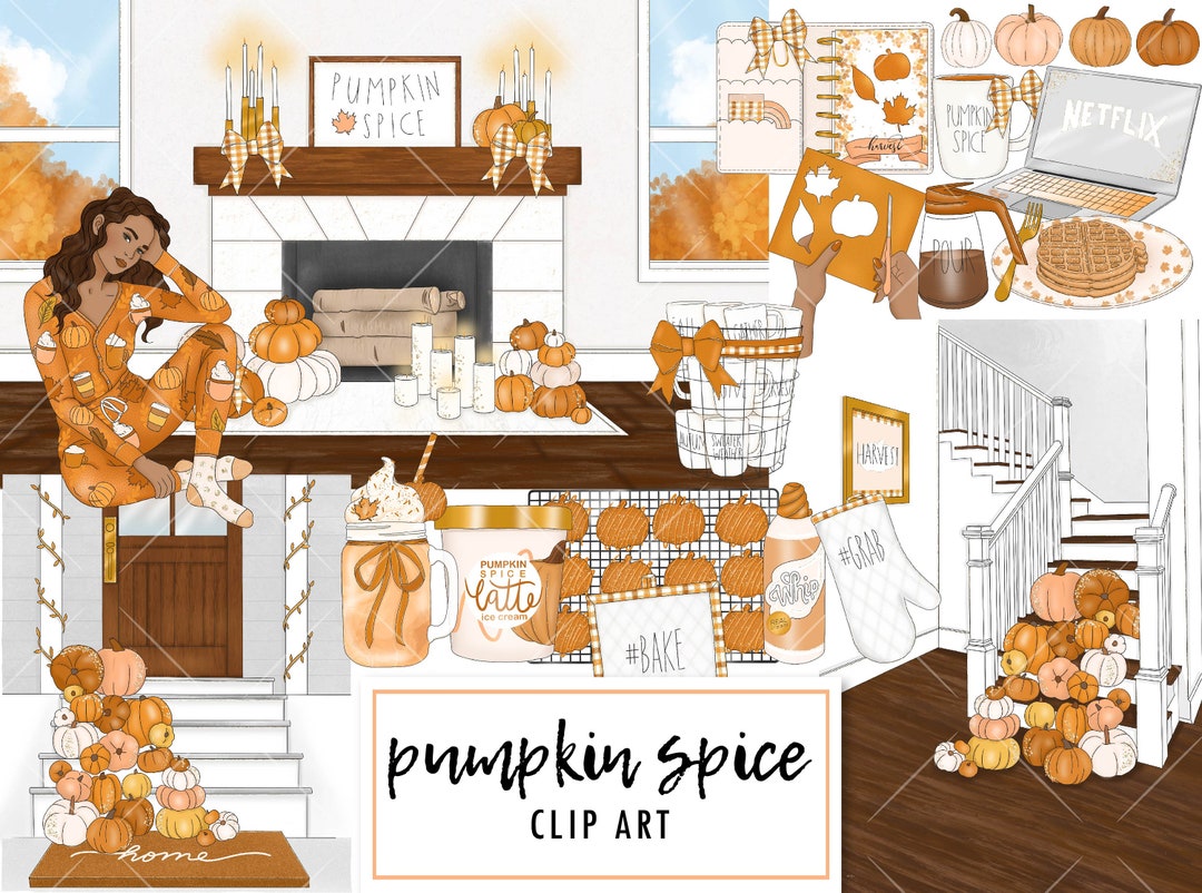 Pumpkin Spice Clip Art Set Fall Autumn Crisp Fall - Etsy