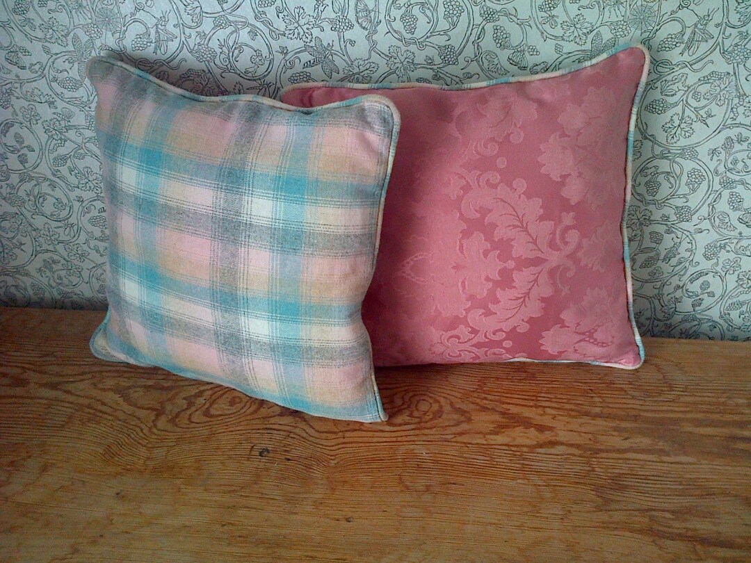 Pair of Wool Plaid Scatter Cushions, Handmade With Vintage Fabrics - Etsy