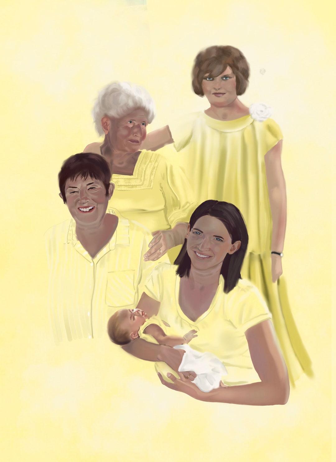 Digital Family Portrait - Etsy
