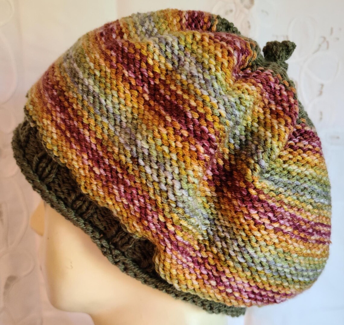 Brouch in Green, Rust and Yellow - Etsy