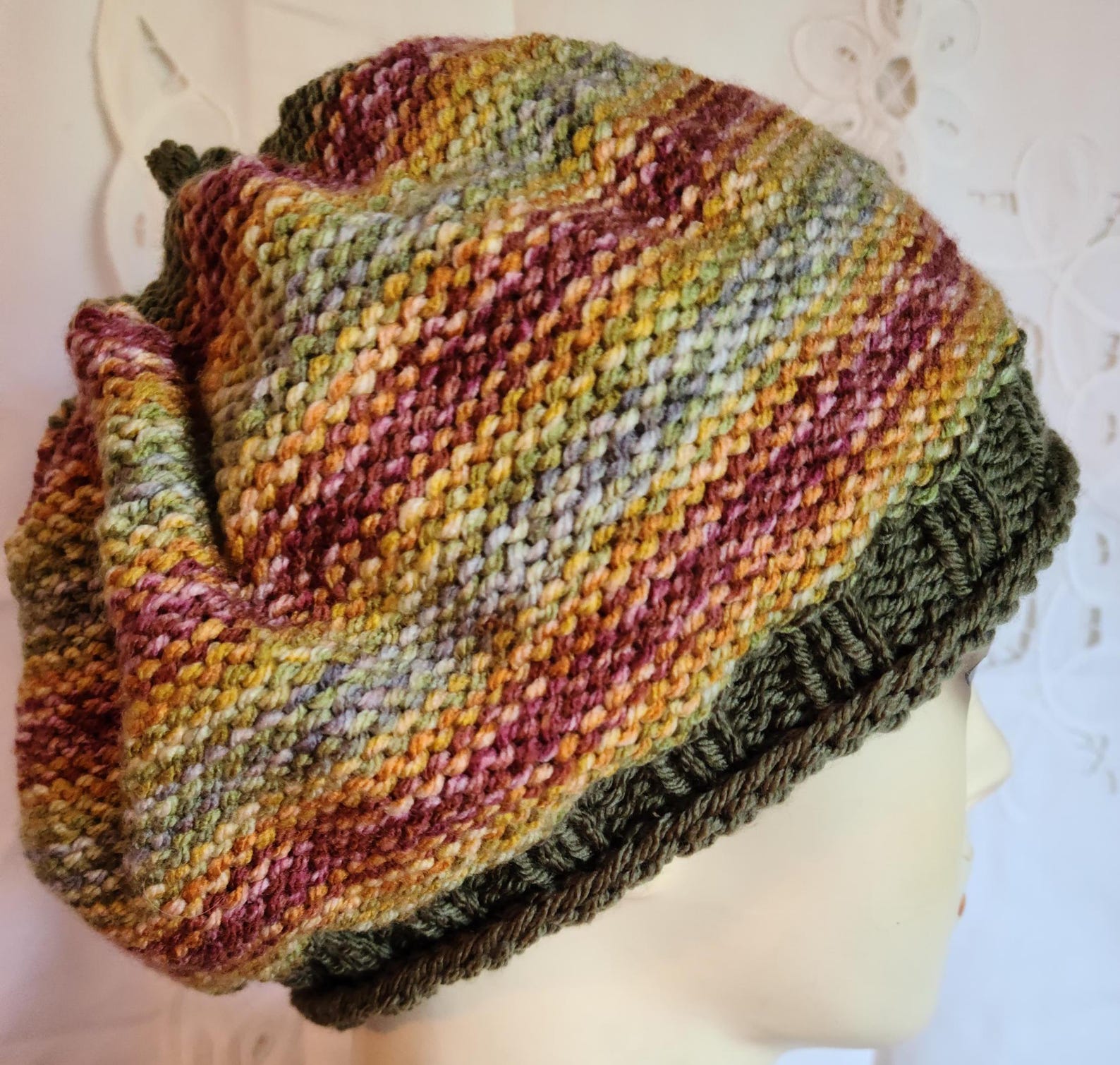 Brouch in Green, Rust and Yellow - Etsy