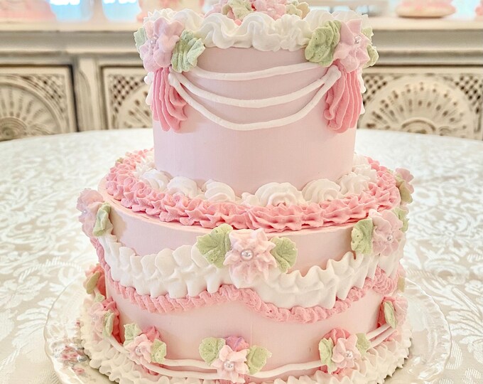 Pink Faux Cake, the Dutchess of Hastings, Pink Roses, Mini Lambeth Cake ...