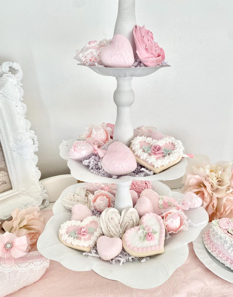 Faux Pink Heart Cookies, Valentines Decor, Photo Prop - Etsy