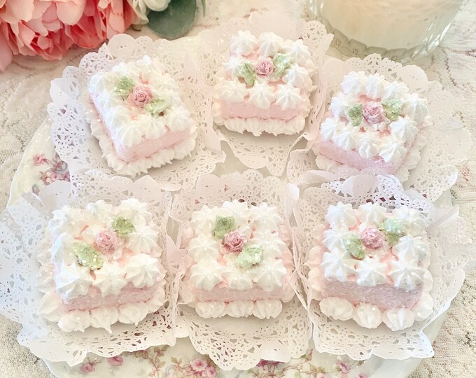 Pink Faux Tea Cakes, Shabby Chic Tea Cakes, Marie Antoinette, Sweets ...