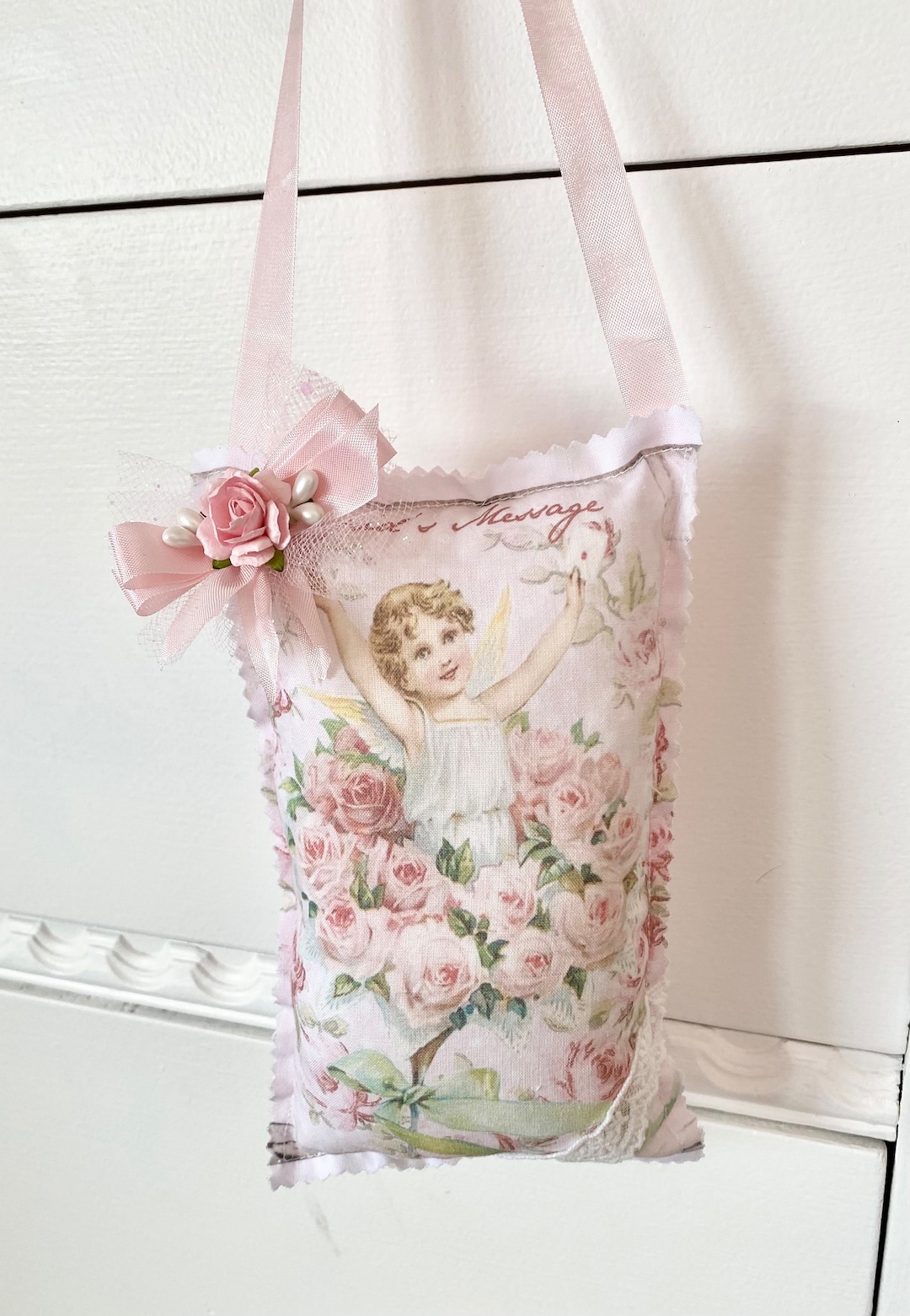 Vintage Cherub Lavender Sachet, Romantic Shabby Chic Cottage Decor ...