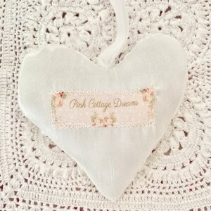 White Lace Heart Ornaments, Sweet Pink Valentine Pillows, Vintage Lace ...