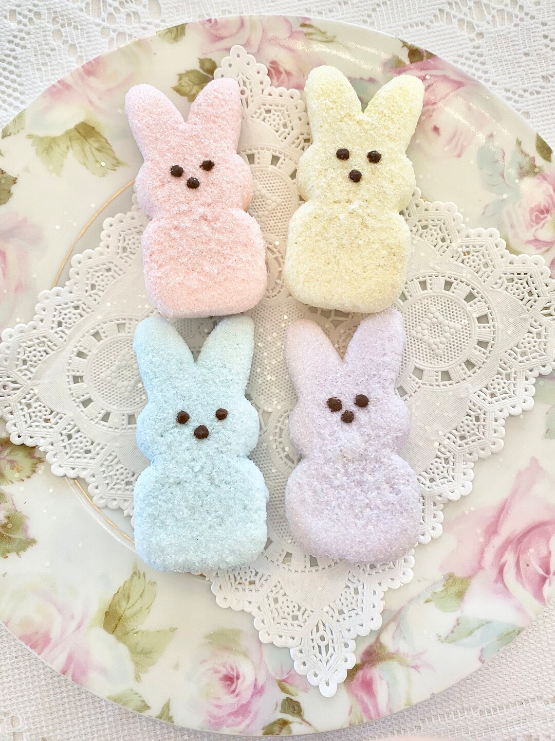 Faux Pastel Marshmallow Bunnies, Easter Tier Tray Decor, Set of Four - Etsy