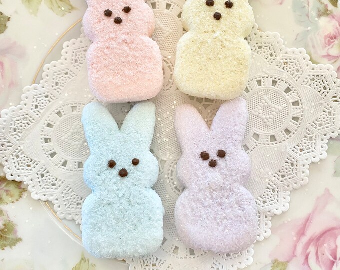 Faux Pastel Marshmallow Bunnies, Easter Tier Tray Decor, Set of Four - Etsy