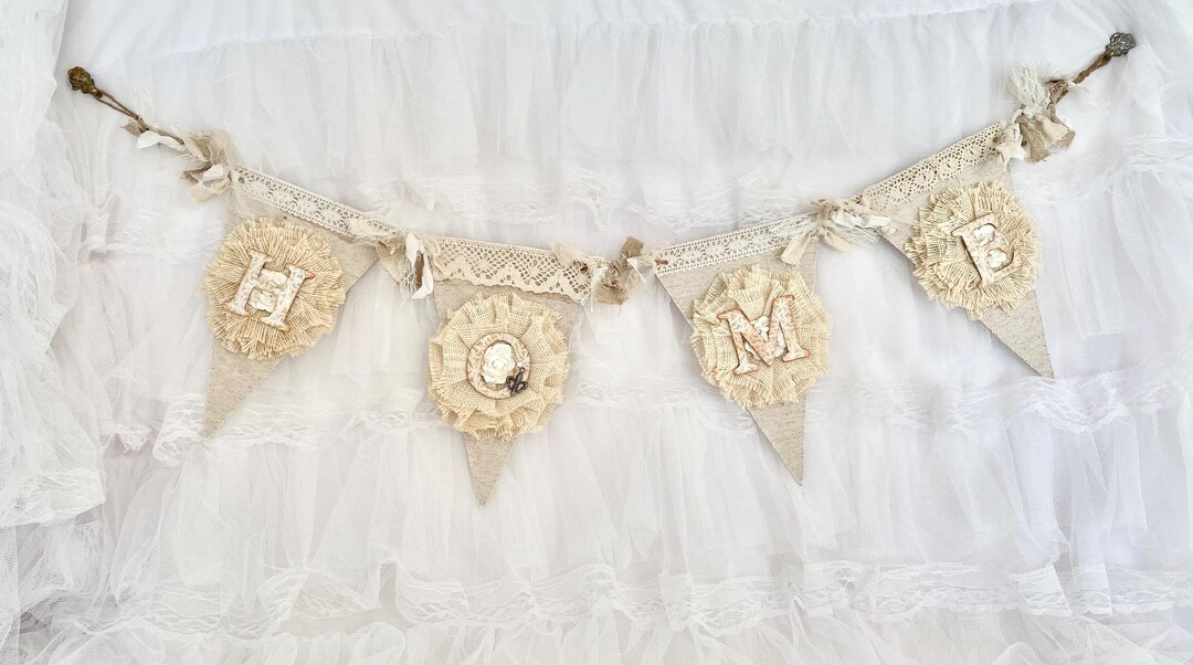 Shabby Chic Home Banner, French Country Home Decor, Farmhouse Cottage ...
