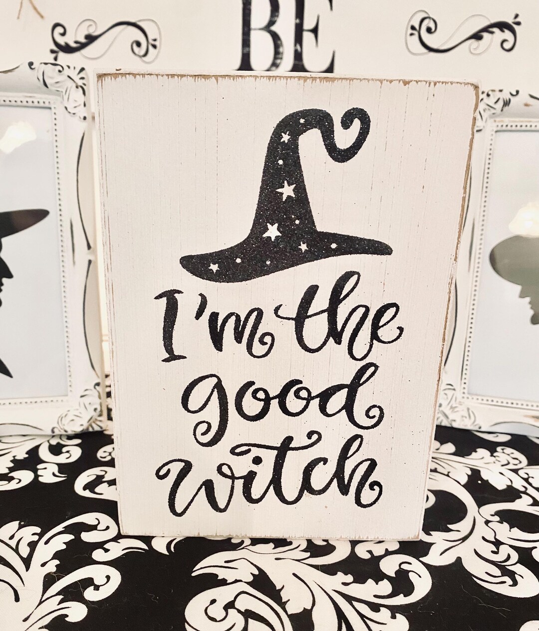 Halloween Witch Tabletop Wood Sign - Etsy