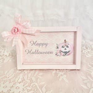 Pink Halloween Wood Sign, Pinkoween, Jack O Lantern Sign, Cottagecore ...