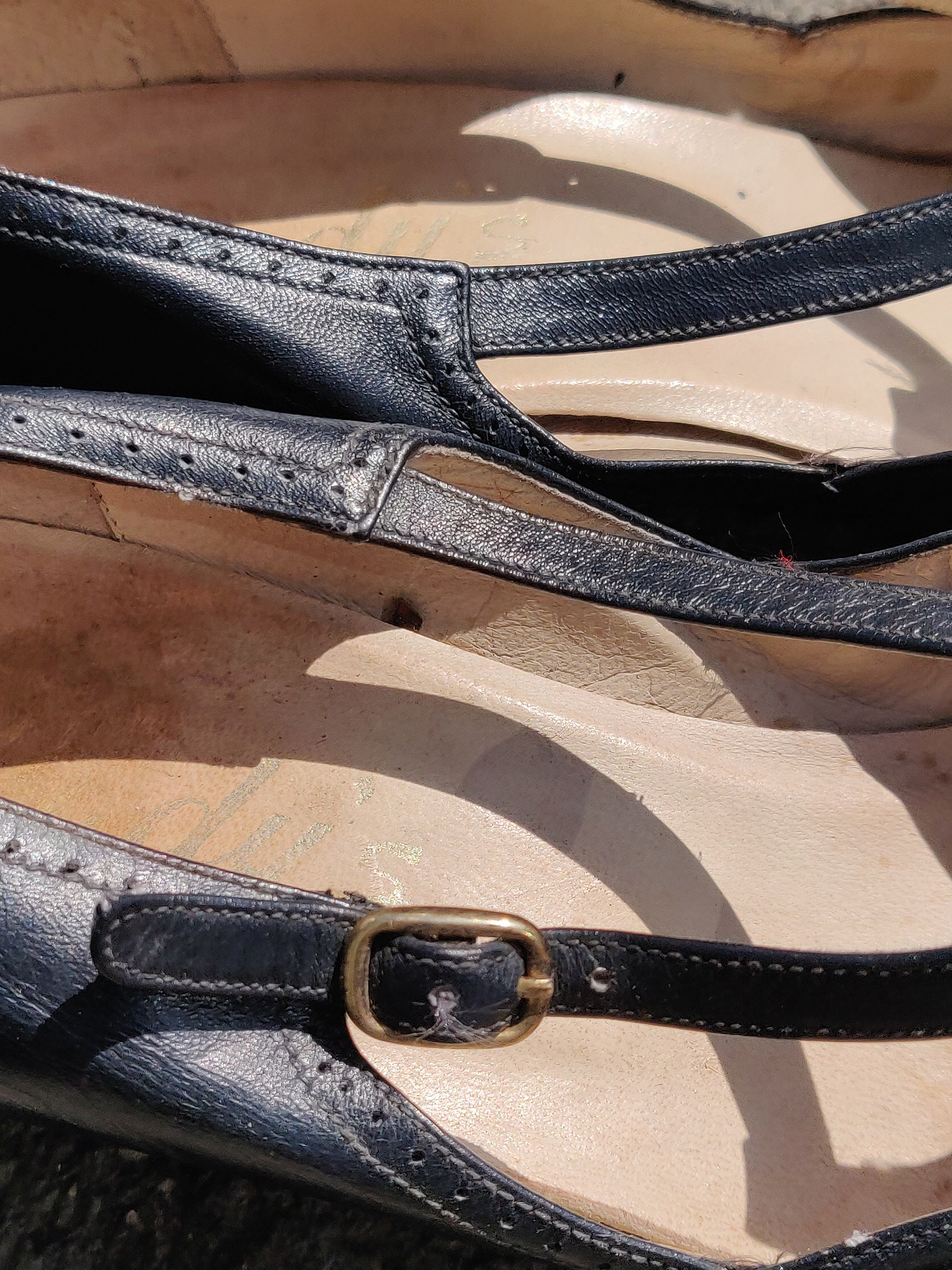 Mary Jane Medium Hell Pump Buckle and T Strap Blue Original Vintage ...