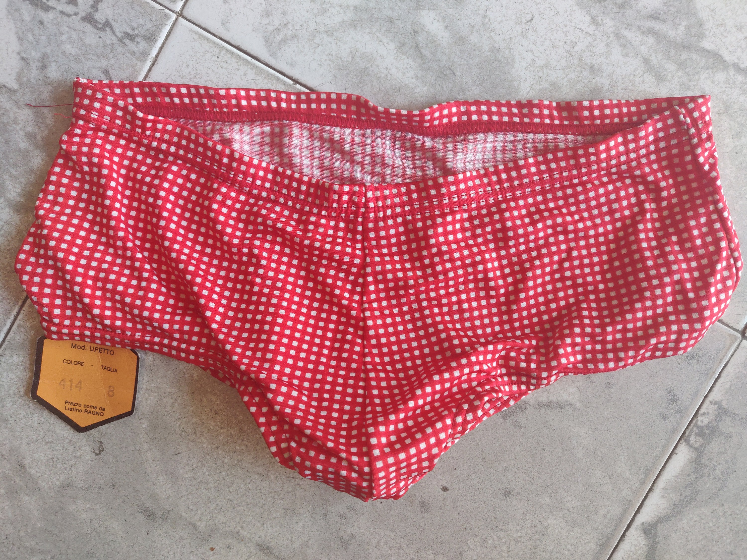 NOS 60s Vintage Mens Swimming Briefs 42 44 Trunks Tight Swimwear Black ...