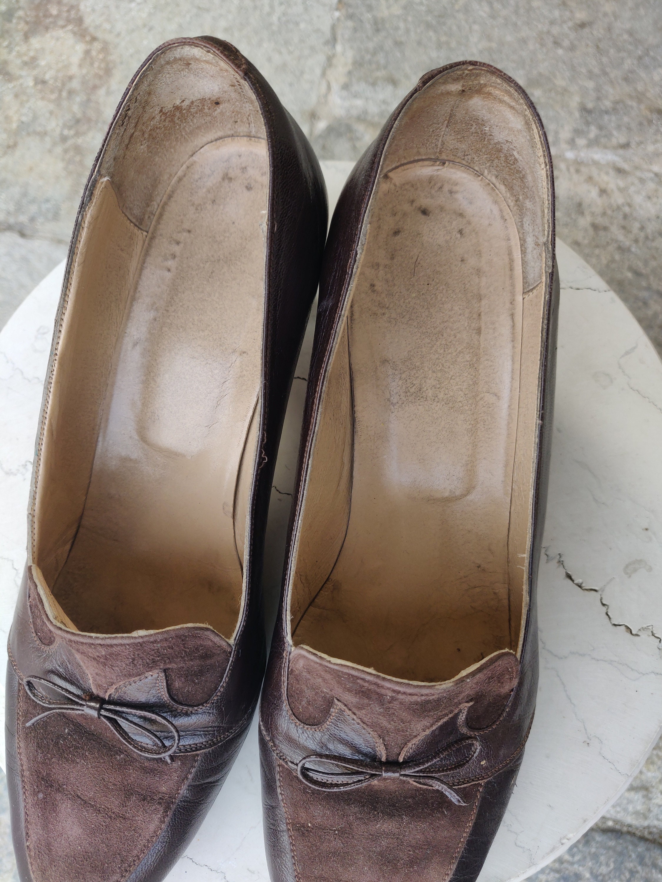 Decoltee Brown Shoes Suede & Leather Made in Italy Original - Etsy