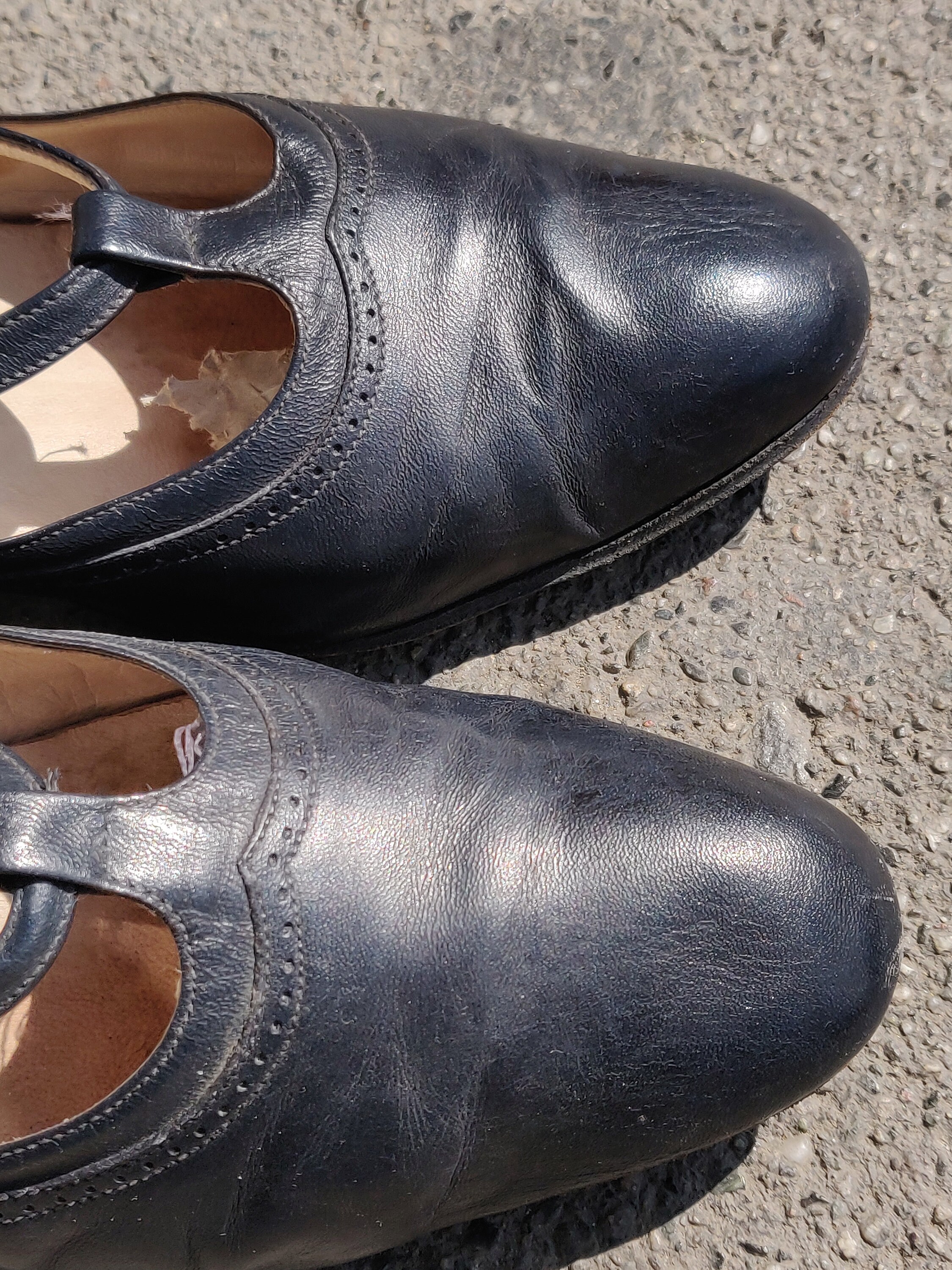 Mary Jane Medium Hell Pump Buckle and T Strap Blue Original Vintage ...