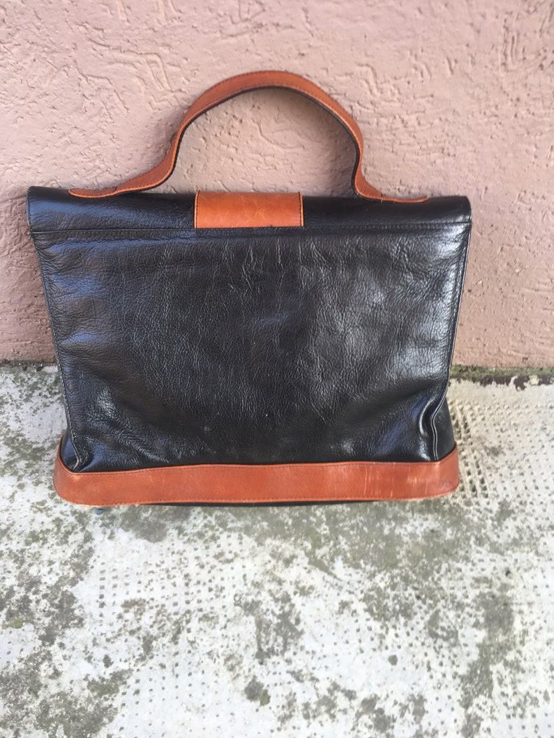 Top Handle Bag Bi-color Soft Leather Made in Italy by Giudi Creazioni ...