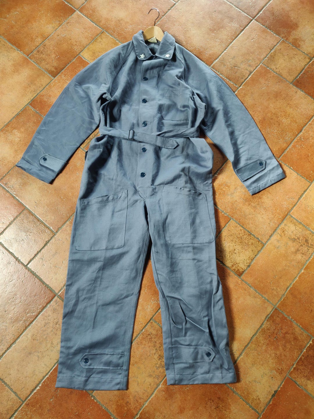 Italian Aviation Military Overall Over All Dark Blue Grey Moleskine ...