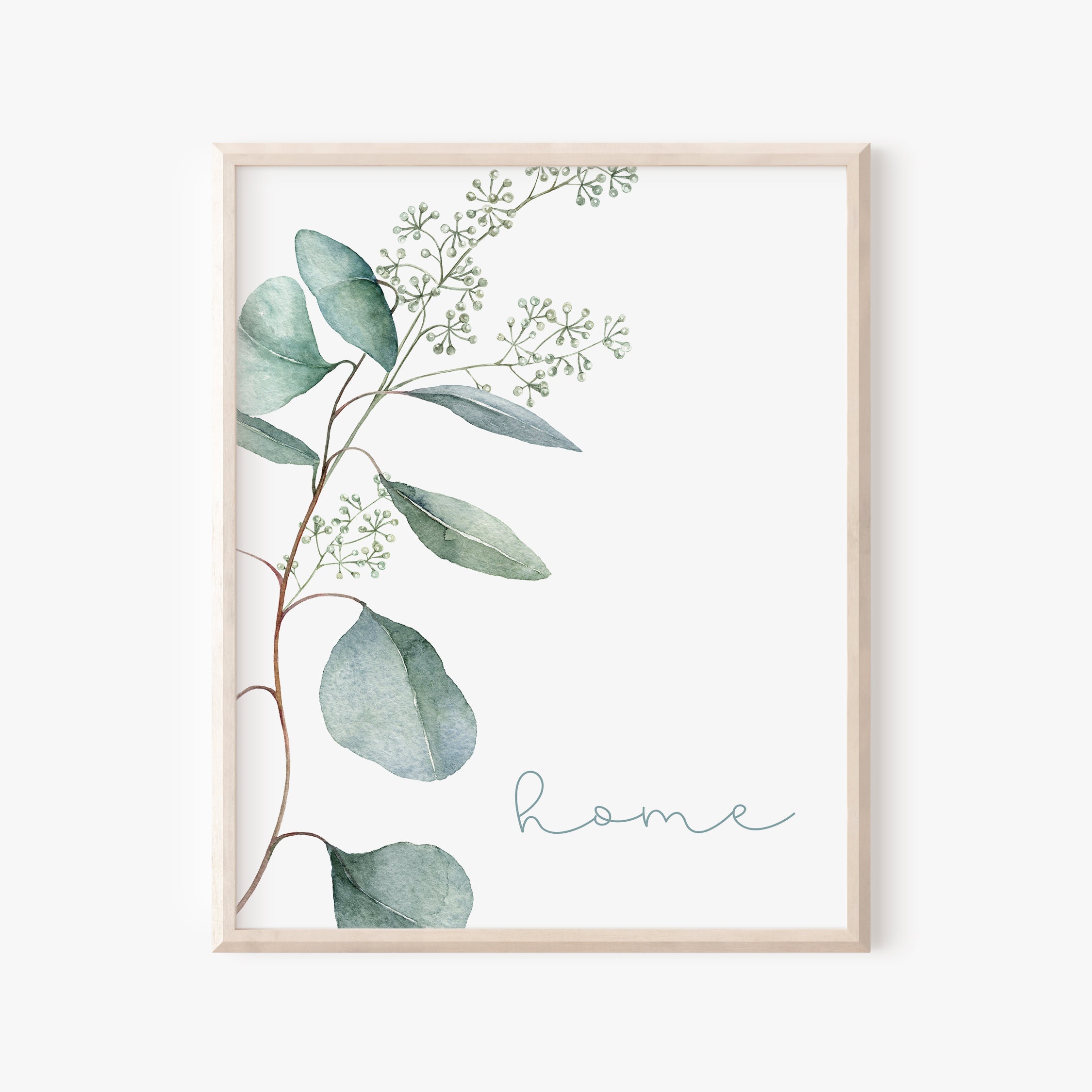 Home Printable Watercolor Eucalyptus Art Print Simple - Etsy