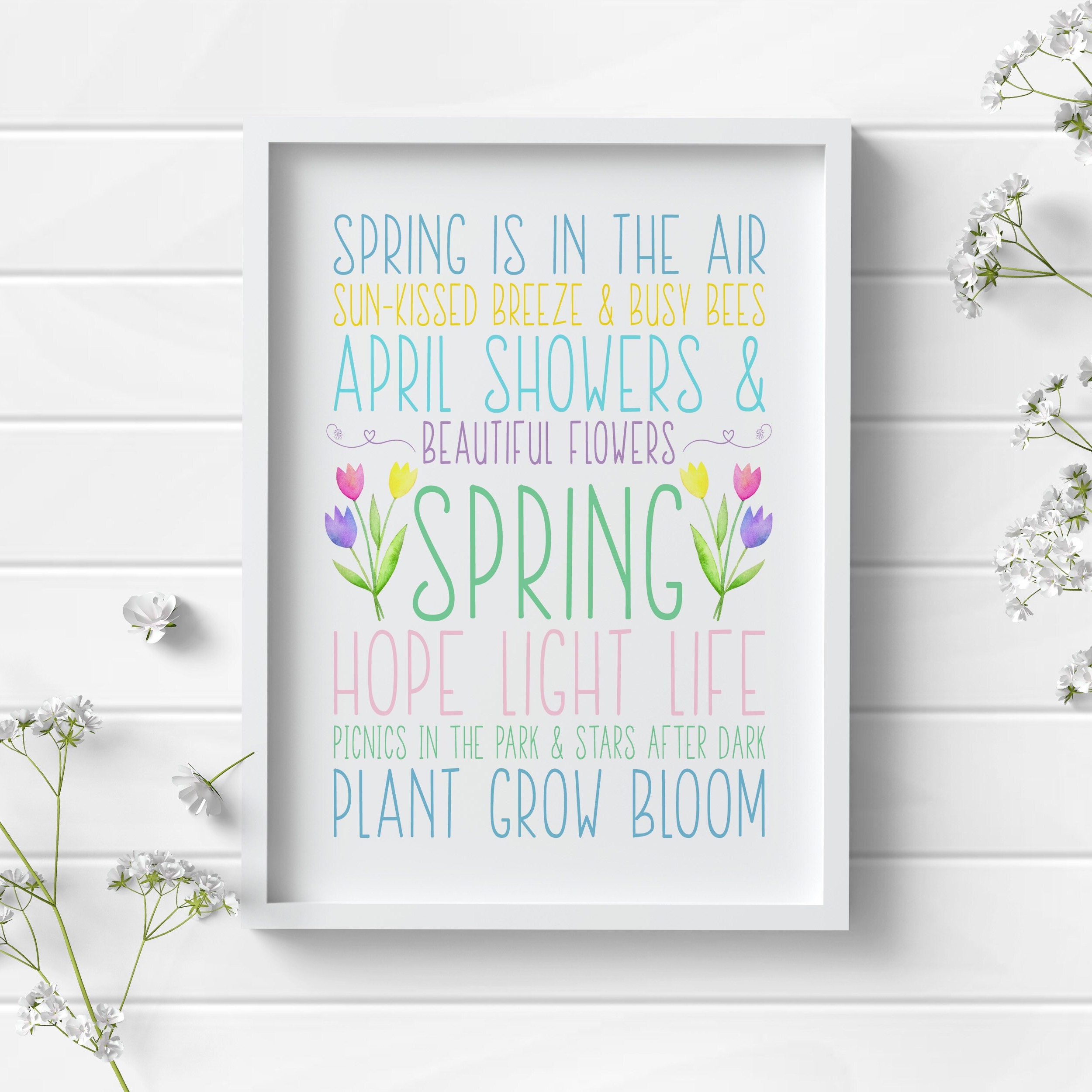 Spring Printable Springtime Wall Art Seasonal Decor Spring - Etsy