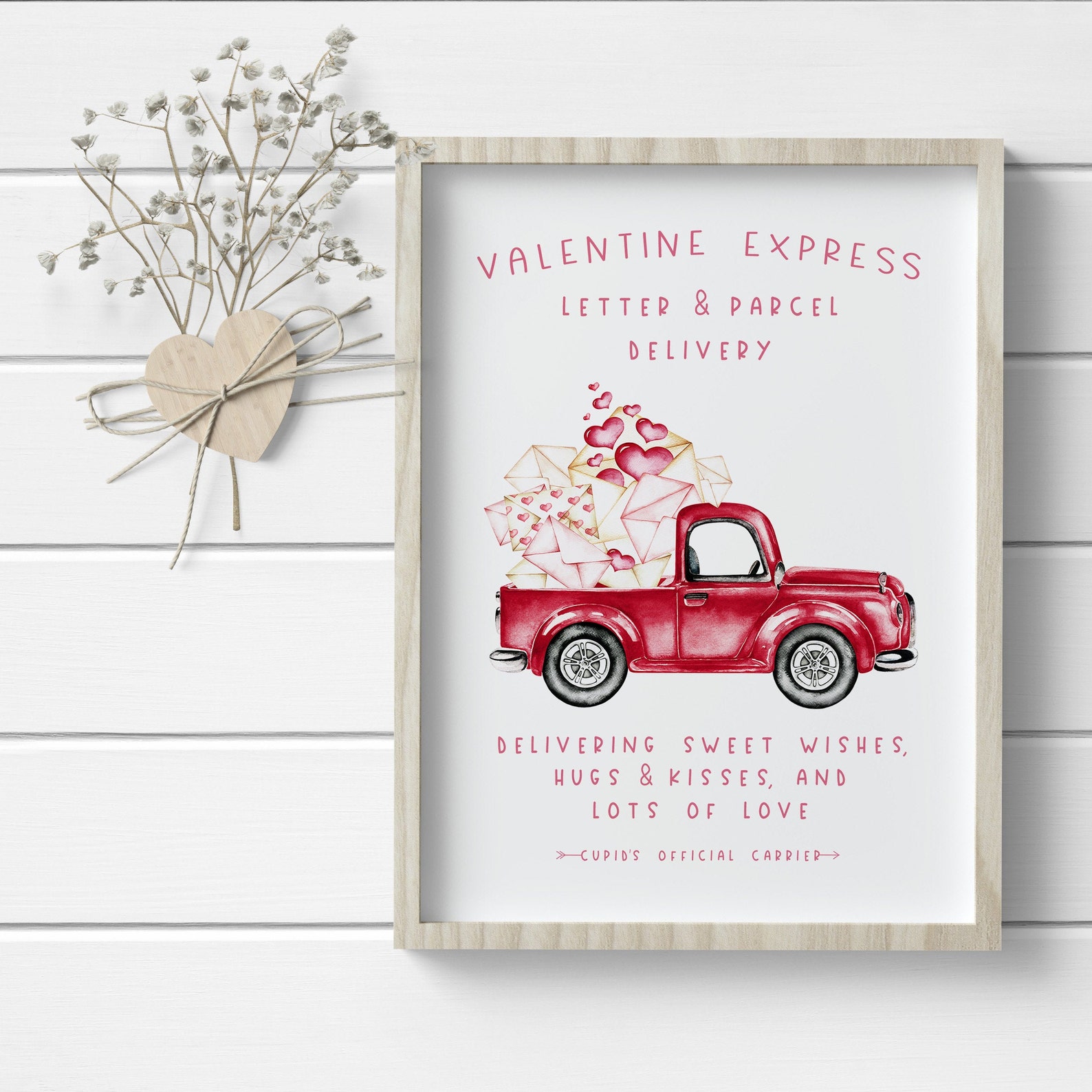 Valentine Delivery Truck Printable Farmhouse Valentine's - Etsy