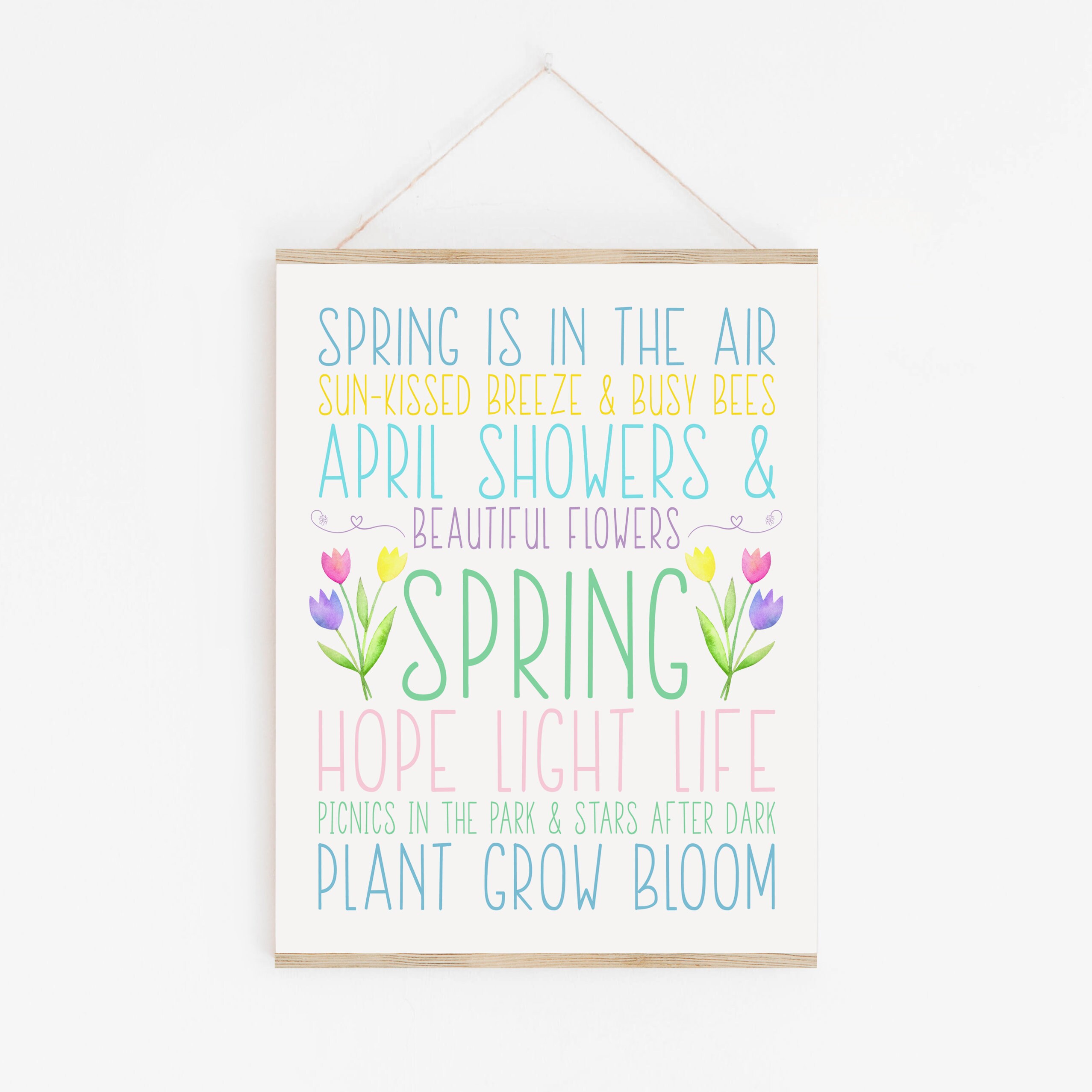Spring Printable Springtime Wall Art Seasonal Decor Spring - Etsy
