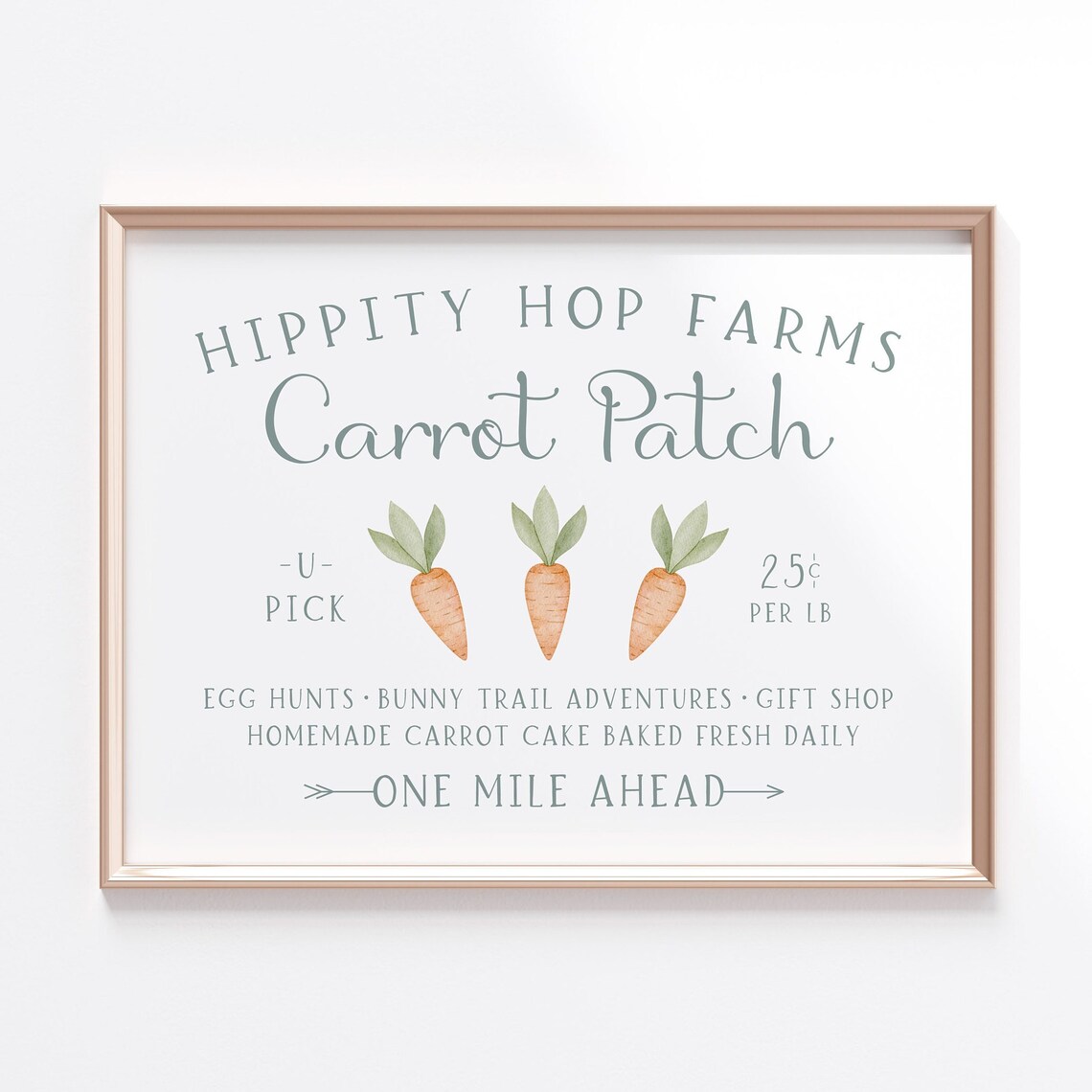 Carrot Patch Printable Easter Wall Art Springtime Decor | Etsy