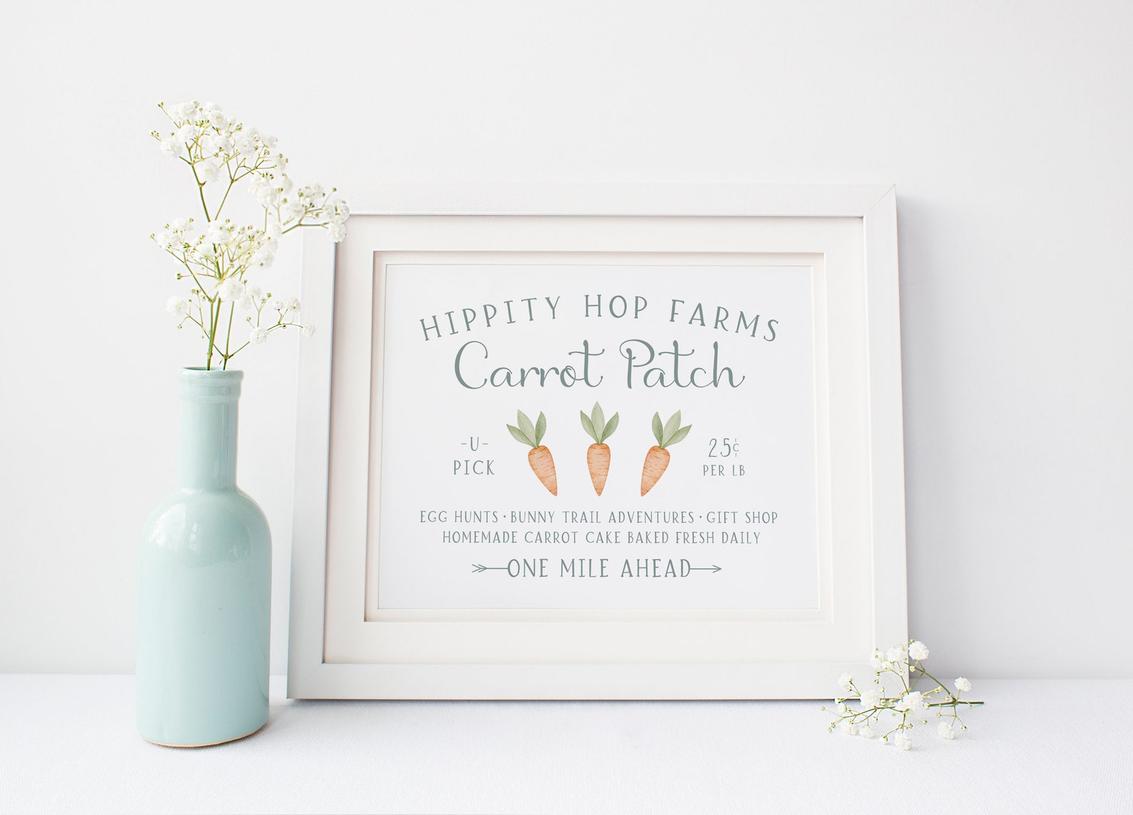 Carrot Patch Printable Easter Wall Art Springtime Decor | Etsy