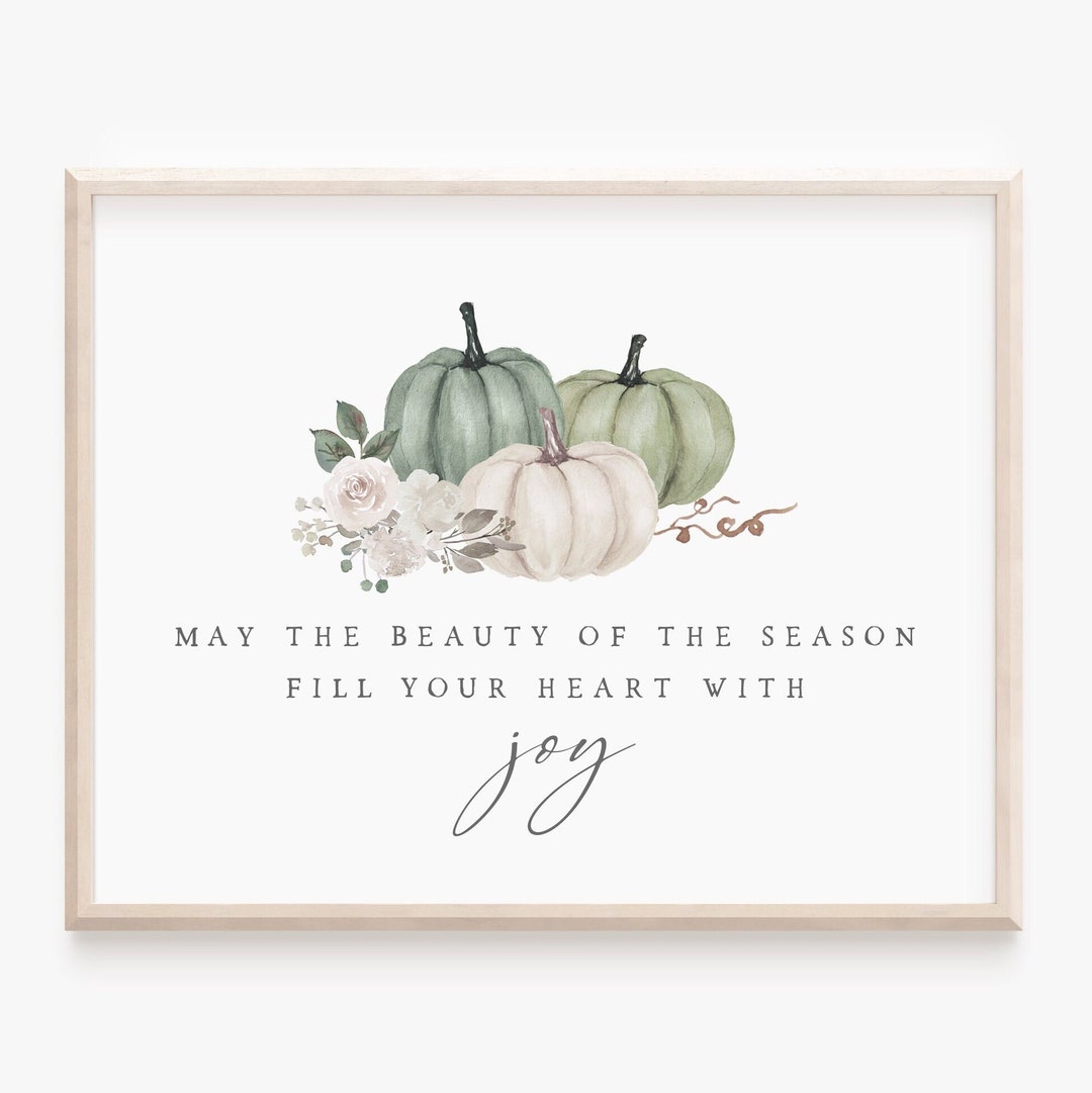 Fall Blessing Printable, Autumn Quote Wall Art, Seasonal Modern ...