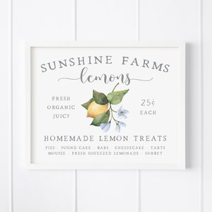 Farm Fresh Lemons Printable, Summer Wall Art, Citrus Artwork, Seasonal ...
