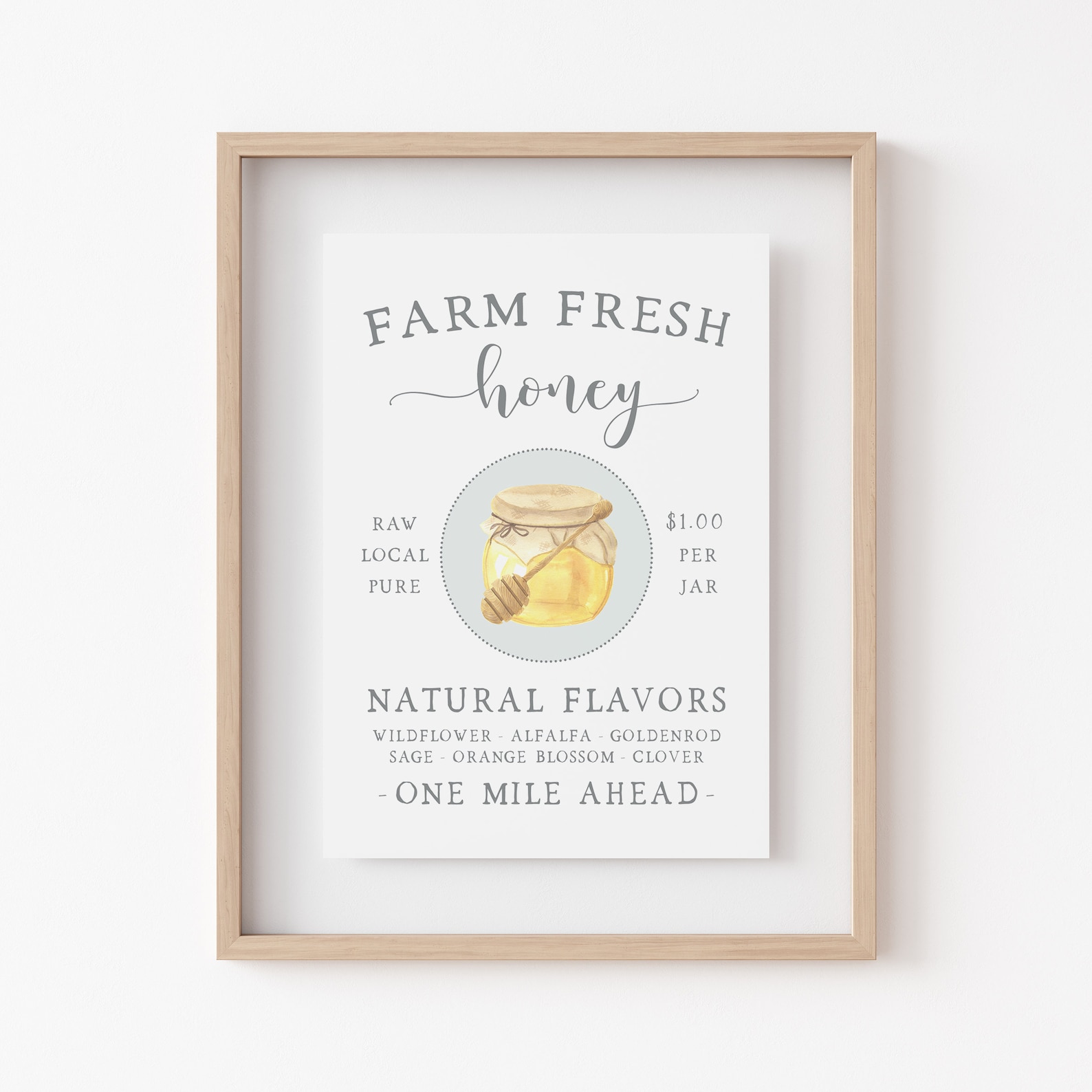 Farm Fresh Honey Printable Summertime Decor Bee Lover Gift | Etsy