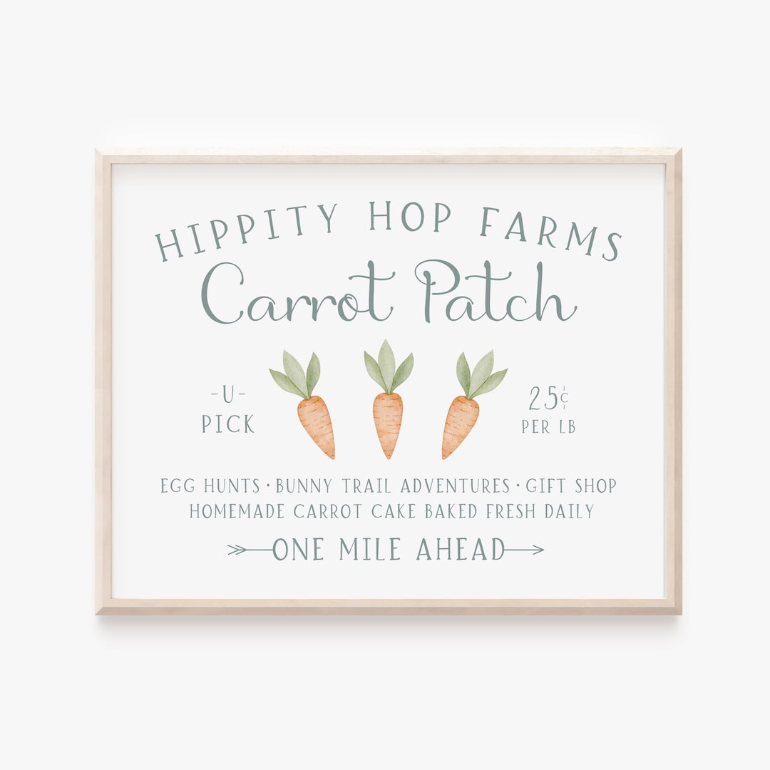 Carrot Patch Printable Easter Wall Art Springtime Decor - Etsy