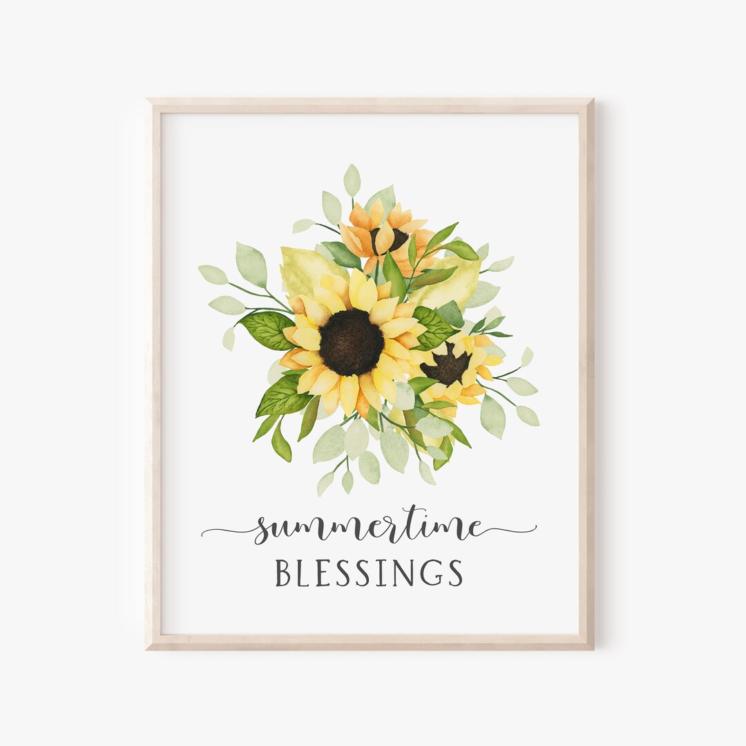 Summertime Blessings Printable Summer Farmhouse Decor - Etsy