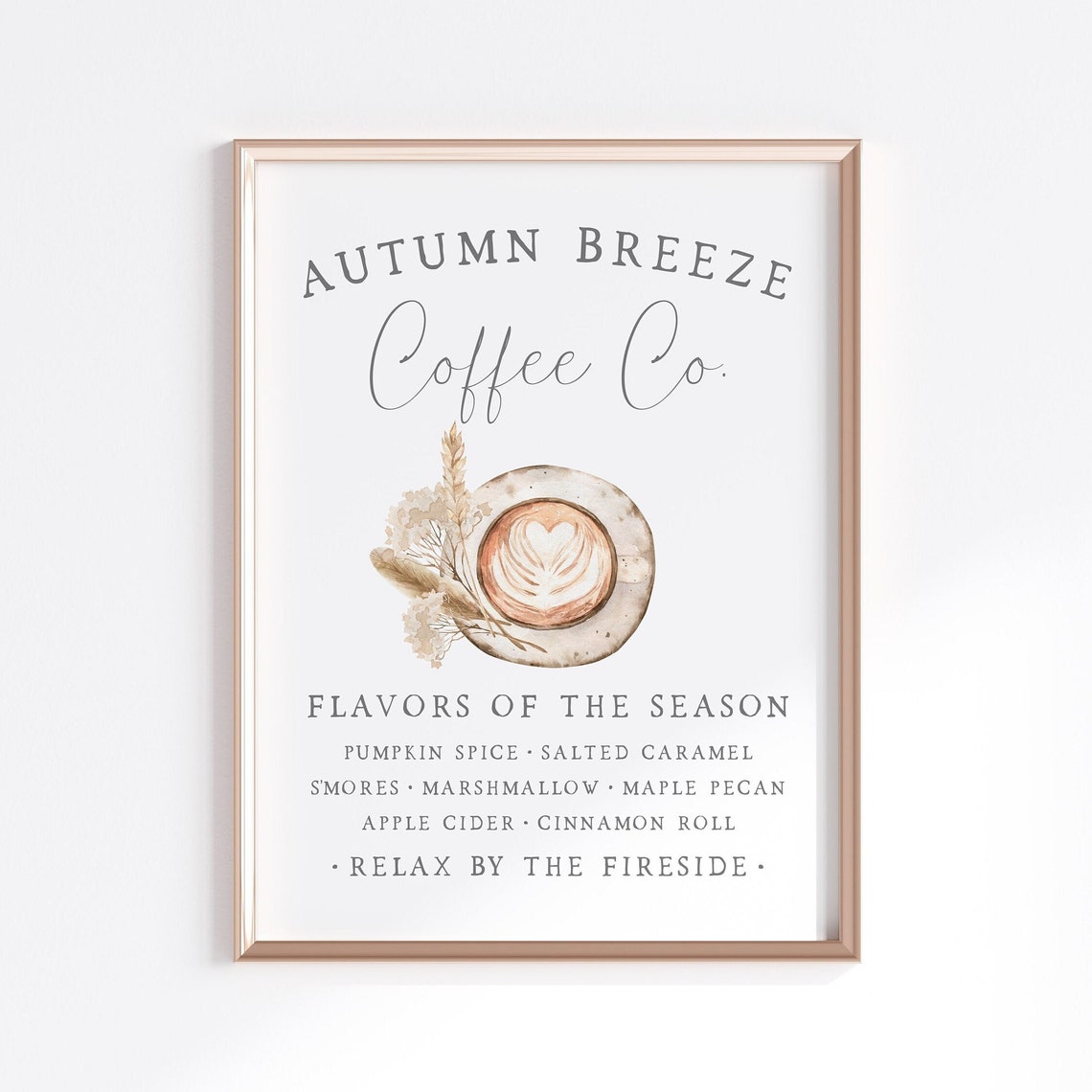 Autumn Coffee Menu Printable: Cozy Café Wall Art (instant Download) - Etsy