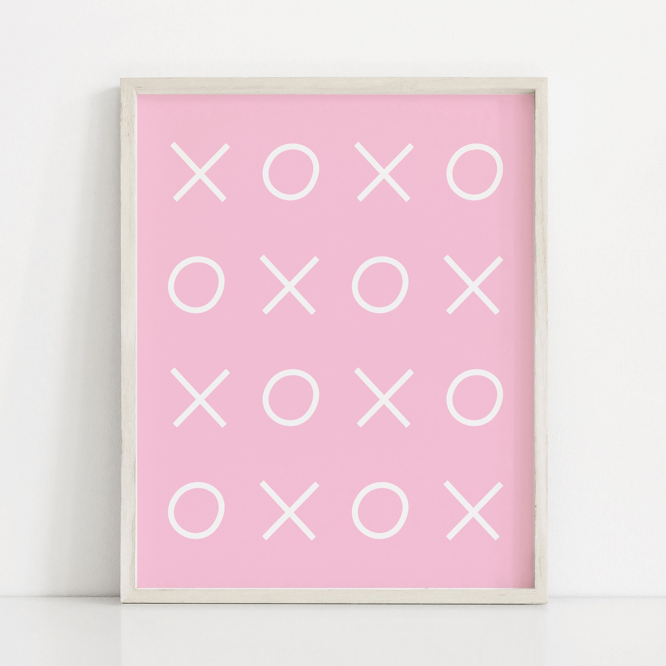 XOXO Printable Pink Valentine's Day Wall Art Hugs and - Etsy