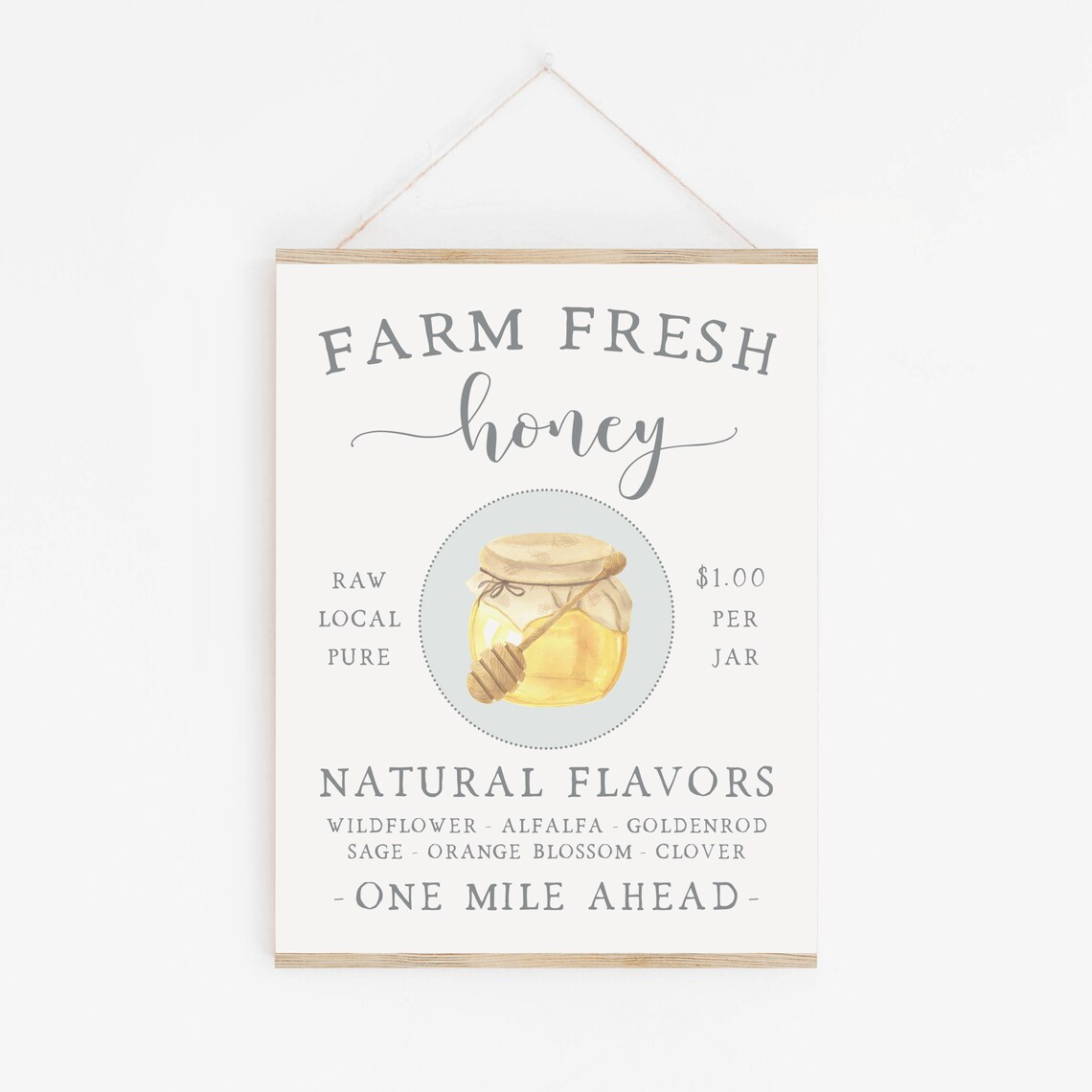 Farm Fresh Honey Printable Summertime Decor Bee Lover Gift | Etsy