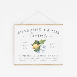 Farm Fresh Lemons Printable, Summer Wall Art, Citrus Artwork, Seasonal ...