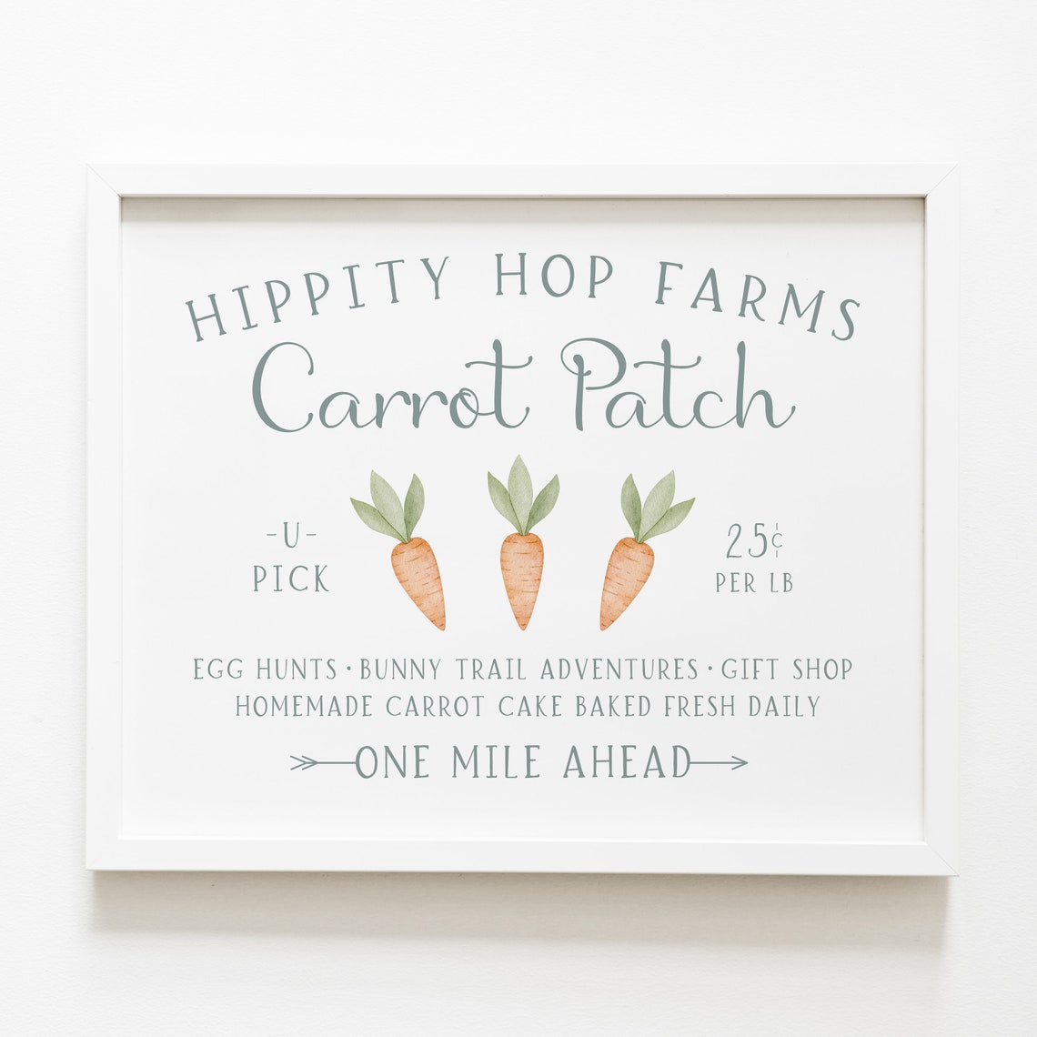 Carrot Patch Printable Easter Wall Art Springtime Decor | Etsy