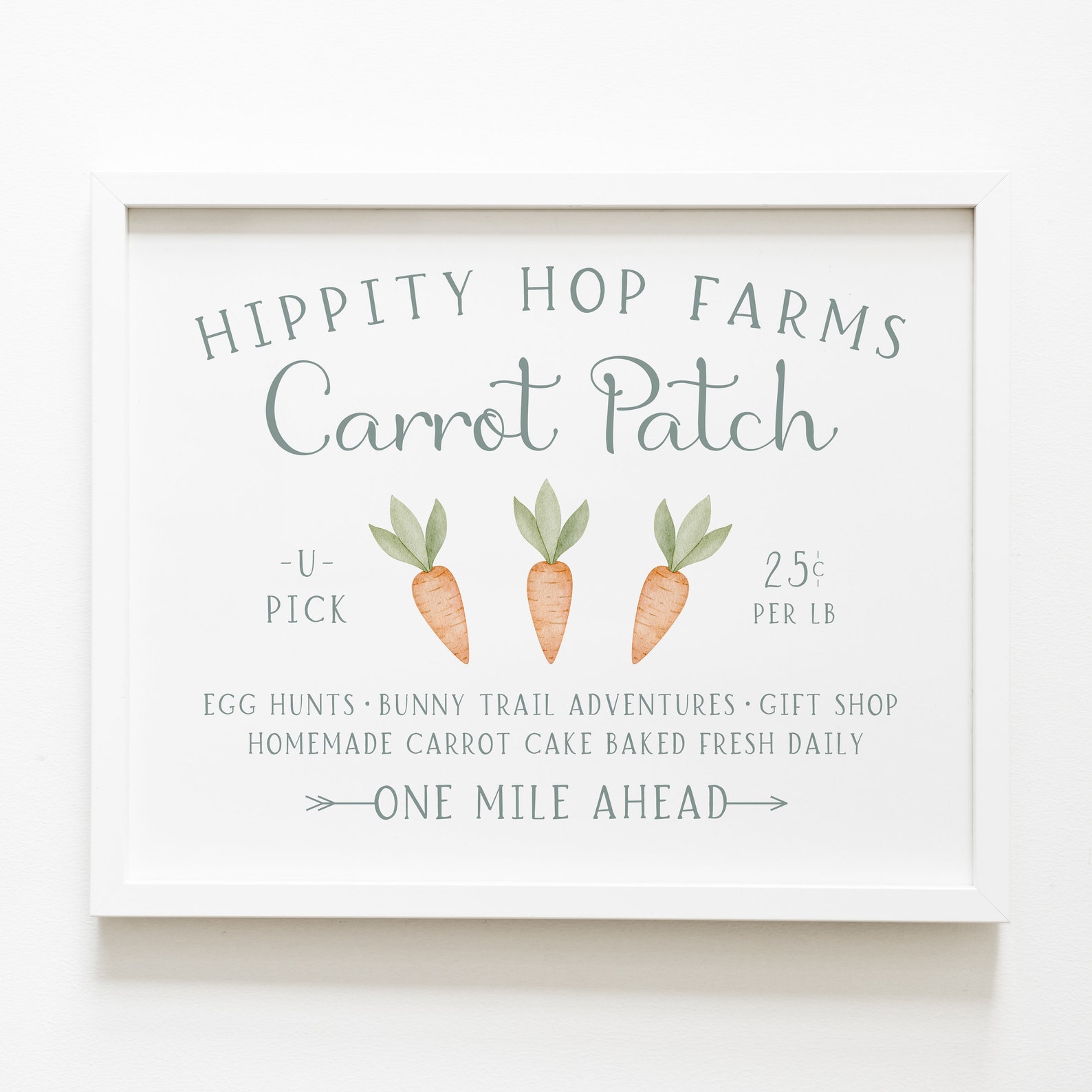 Carrot Patch Printable Easter Wall Art Springtime Decor | Etsy