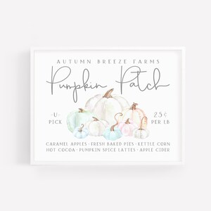 Instant Download Pumpkin Patch Sign, Pastel Autumn Printable Wall Art ...