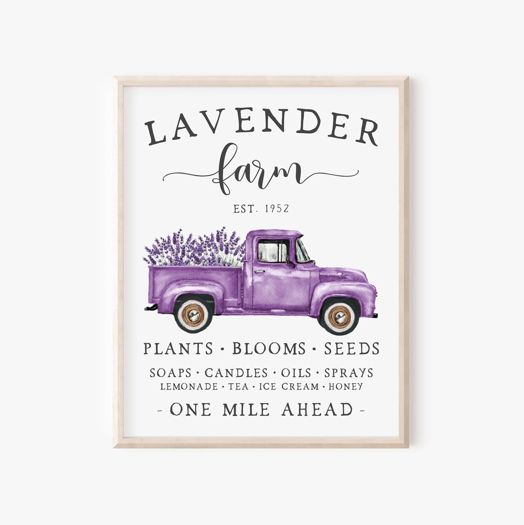 Lavender Farm Printable Summer Printable Farmhouse Truck - Etsy