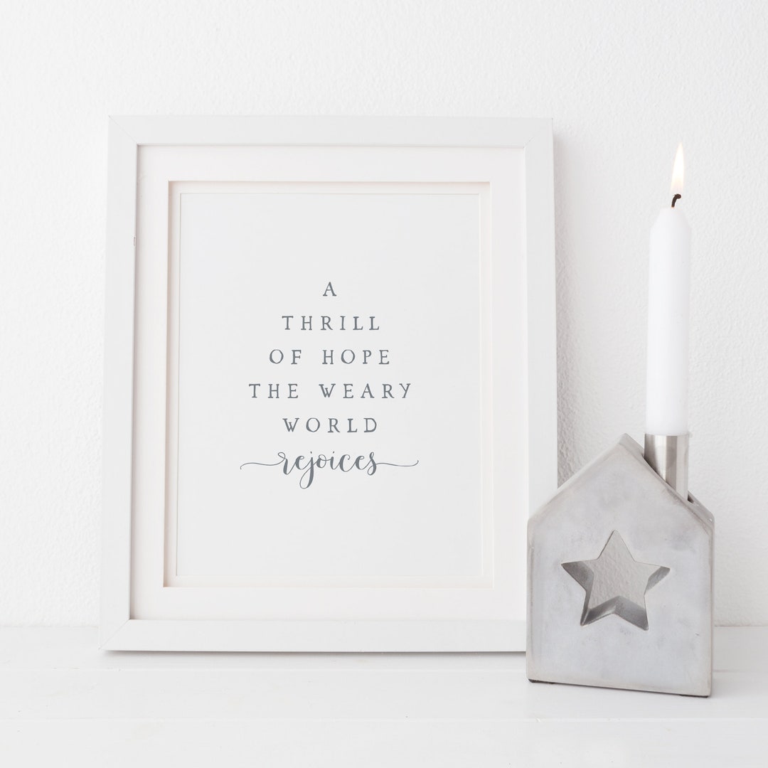 A Thrill of Hope Printable, Christmas Printable, Christmas Decor, Holy ...