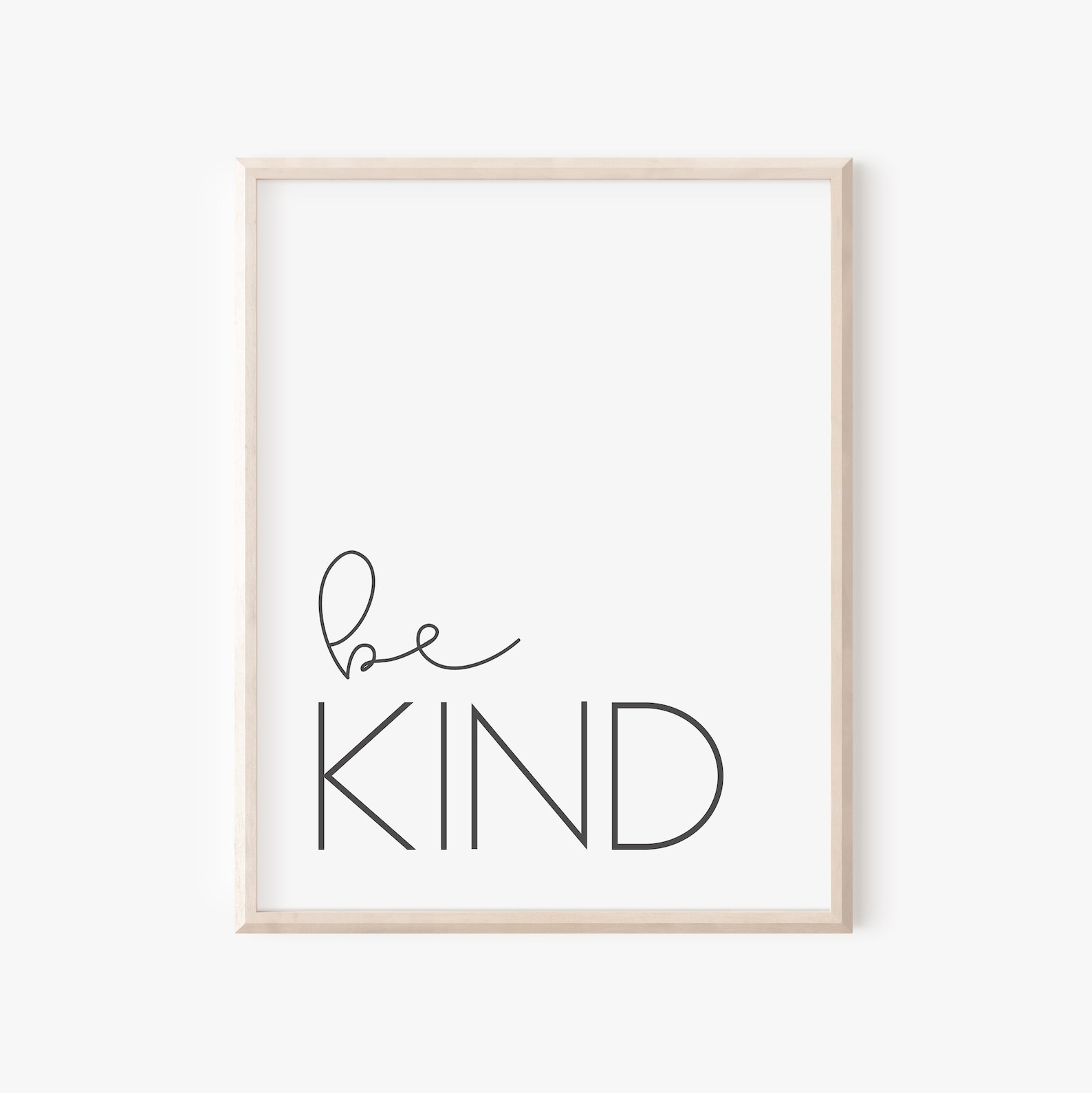 Be Kind Printable Inspirational Wall Art Positive Quote | Etsy