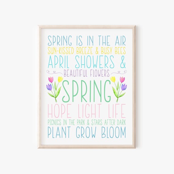 Spring Printable Springtime Wall Art Seasonal Decor Spring - Etsy